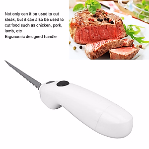Electric Knife for Carving Meat, Poultry, Bread, Cordless Easy Electric Knife, 2 Serrated Stainless Steel Blades, Ergonomic Handle, Serving for Raw Cooked Food