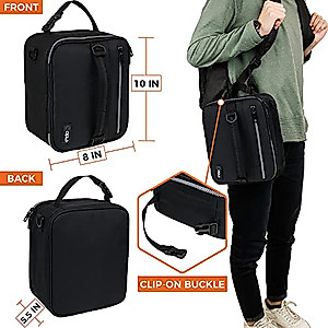 OPUX Premium Insulated Lunch Box for Men, Women | School Lunch Bag for Boys, Girls, Kids | Compact Adult Lunch Pail Work Office Cooler | Soft, Leakproof, 4 Ways to Carry | Fits 12 Cans (Black)