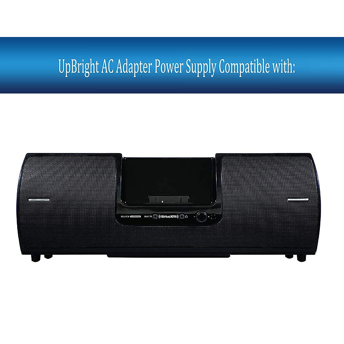 UpBright 12V AC/DC Adapter Compatible with SiriusXM Sirius XM SXSD2 Portable Speaker Dock Play Radio SXSD 2 Boombox Boom Box Speaker System 12VDC 3A 12.0V DC12V Switching Power Supply Battery Charger