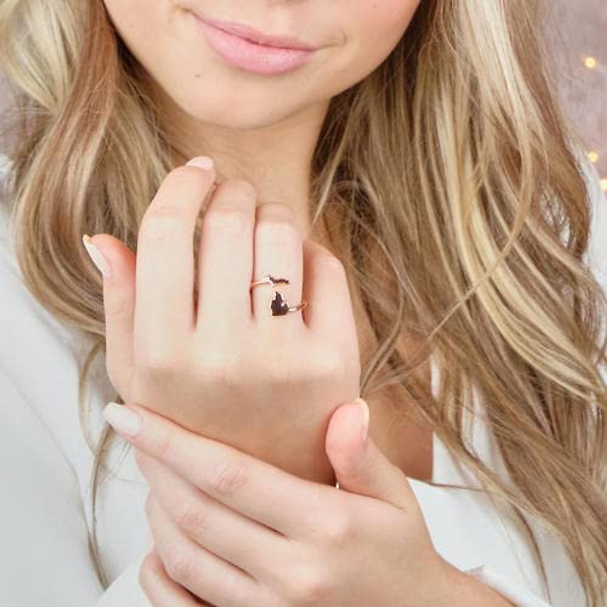 Stone Armory State of Michigan Ring | Adjustable Michigan Map Ring | Unique MI Jewelry | Souvenir Gifts (Copper Plated Brass)