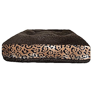 Bessie and Barnie Chepard/Grizzly Bear Luxury Shag Extra Plush Faux Fur Rectangle Pet/Dog Bed (Multiple Sizes)