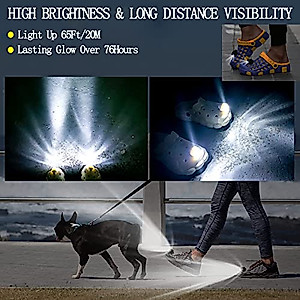 Headlights for Shoes,2Pcs Croc Headlights for Croc,Croc Lights LED Clip On for Clogs IPX6 Waterproof, Shoes Lights Charms for Dog Walking,Handy Camping,Croc Charms Suitable for Adults Kids (Black)