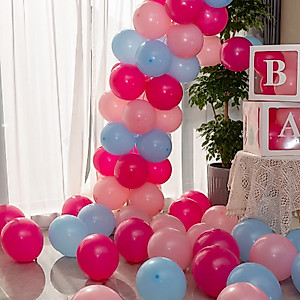 100pcs Pink Balloons,12 inch Latex Balloons, Thickened Pastel t Pink Party Balloons for Valentine’s Birthday Baby Shower Gender Reveal Wedding Party Decorations(With 2 Pink Ribbons)