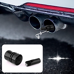 Salior 2PCS Car Turbo Whistle - Universal Turbo Sound Exhaust Muffler Pipe Whistle Muffler - Aluminum Alloy Turbo Exhaust Whistle for Car Truck SUV Motorcycle (Black/2pcs), 3.13x1.32x1.32 inch
