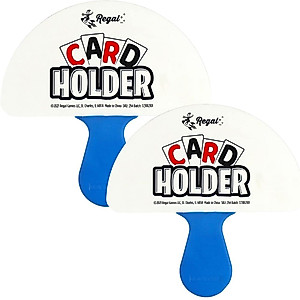 Regal Games 2 Pack Card Holders for Playing Cards - Kids Card Holder with Plastic Paddles - Ideal for Family Fun Game Night and Travel (Ages 3+)
