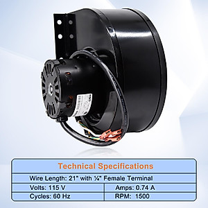 Hipoilk 3-21-33647 Convection Blower Fan for Harman P68, P61, P43, P38, Advance, Accentra 52i Pellet Stove, 3-21-22647 Distribution Blower Fan