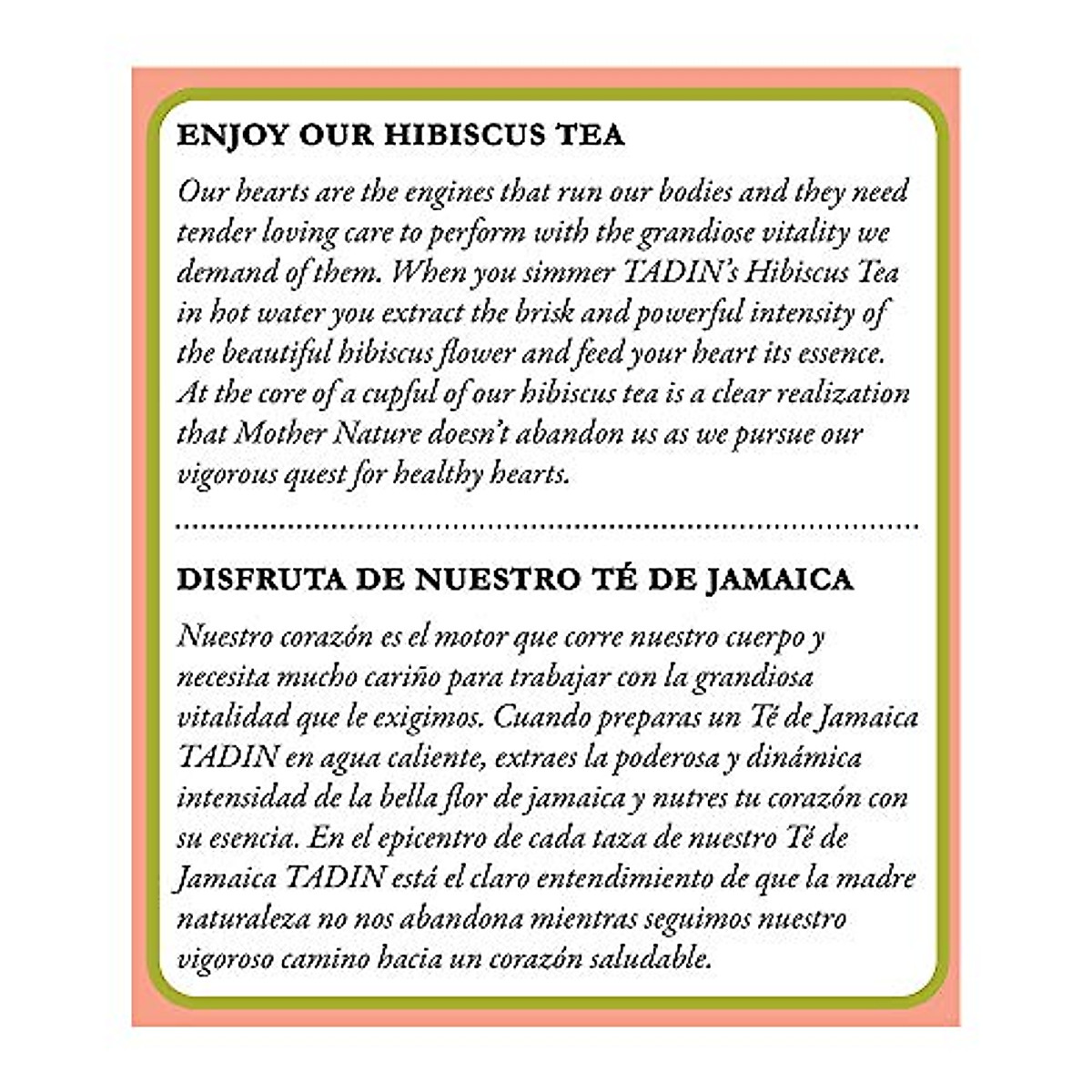 Tadin Te de Jamaica Hibiscus tea 24 bags.