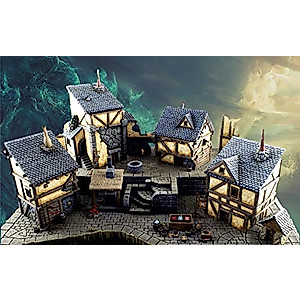 War World Gaming Fantasy Village Street Market Stall and Barrels Set – 28mm Heroic Scale Wargaming Terrain Model Diorama Scenery Wargame Tabletop Medieval Battle Wargame Battleboard