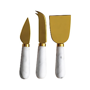 The Bamboo Abode Marble Cheese Knife Set | Cheese Knives, Cheese Knife Set for Charcuterie Board, Cheese Board Accessories, Cheese Tools, Charcuterie Knife Set, Housewarming Gift New Home