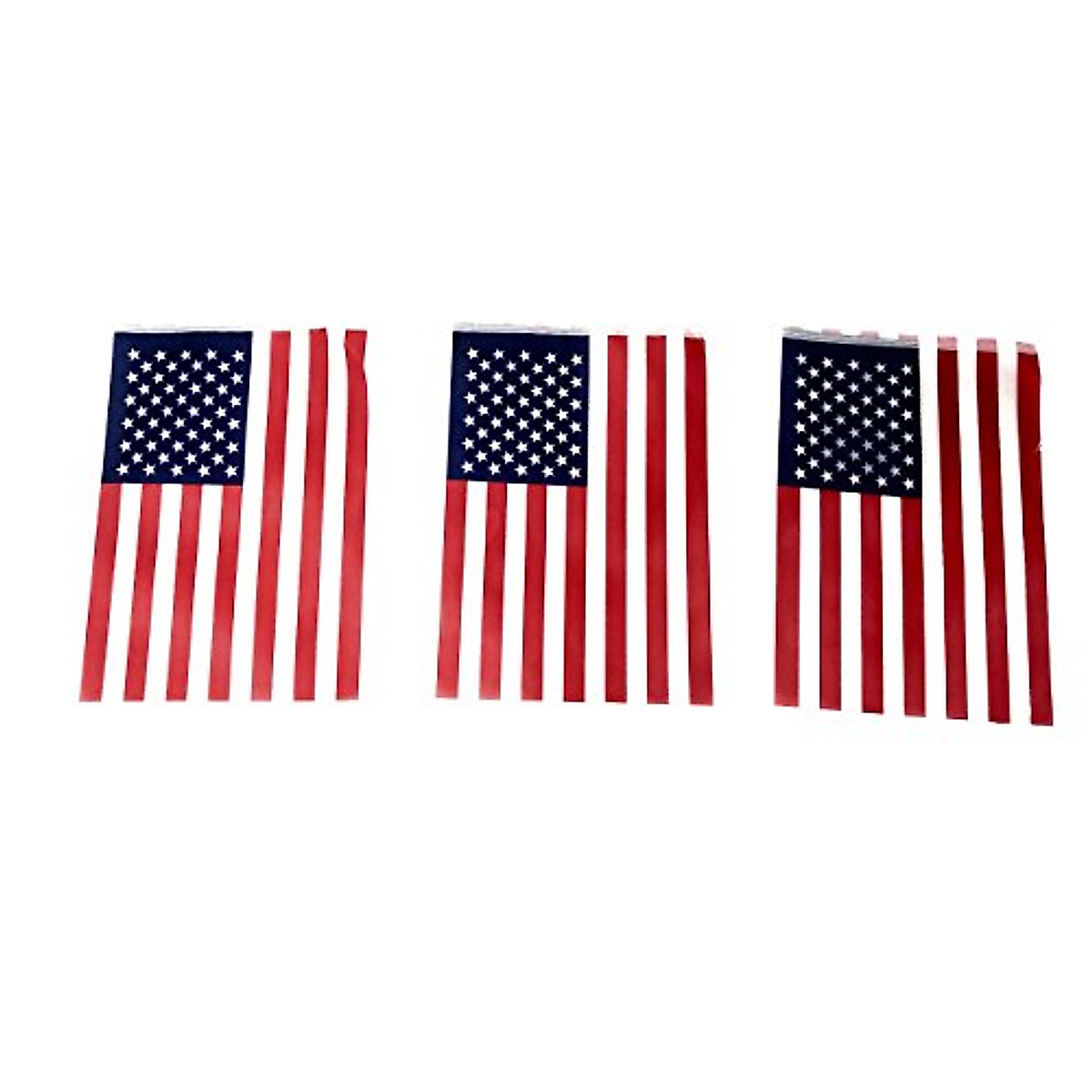 200' Bulk Deluxe Fabric American Flag Pennant Banner (4 Strings of 50') - 200 U.S. Flags for 4th of July, Memorial Day and Veteran's Day