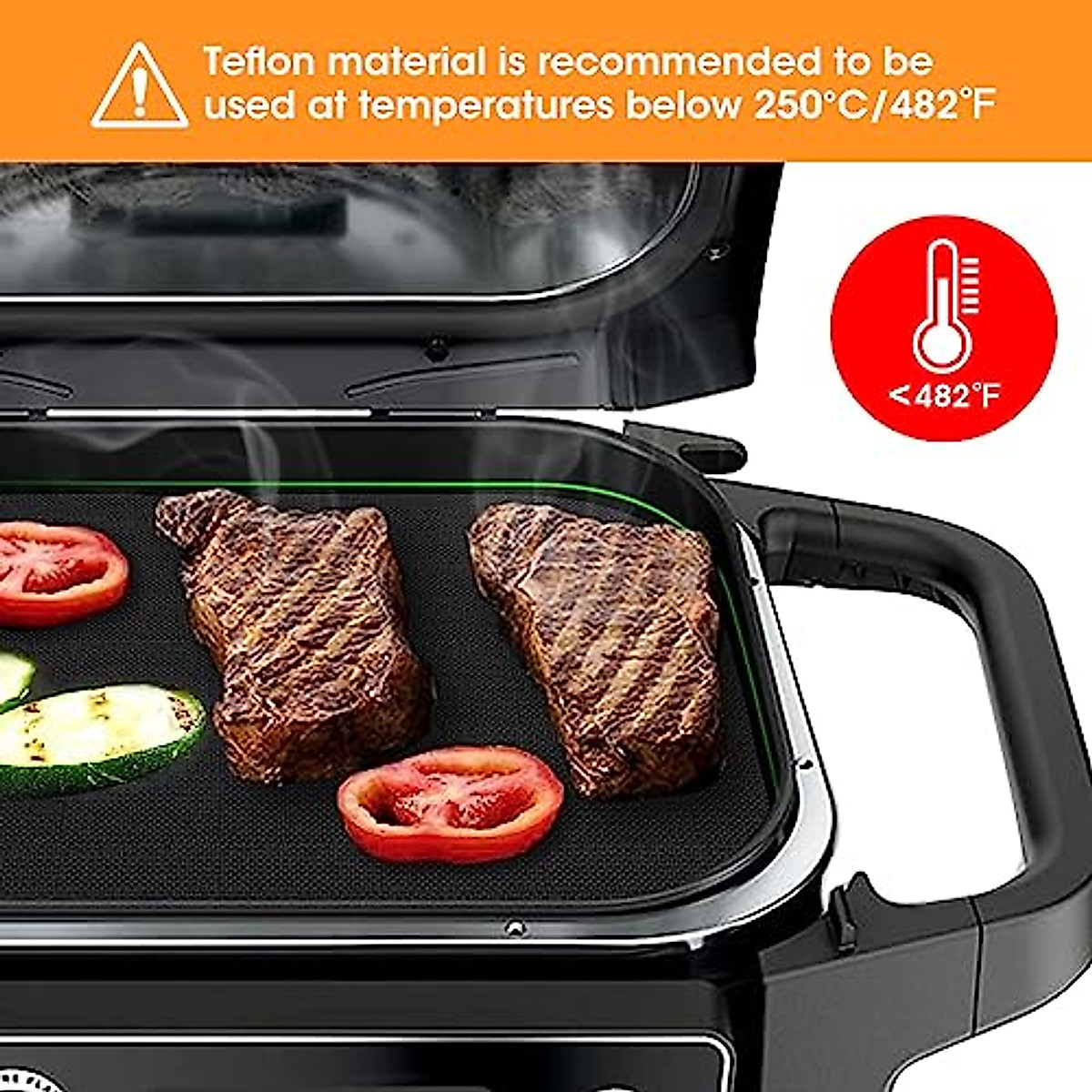 Aieve Grill Mat Accessories for Ninja Woodfire Outdoor Grill, Non-Stick BBQ Mat Baking Mat Reusable Liners(3 Pack)