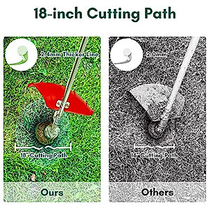 Gas String Trimmer 3-in-1 Combo, 18-Inch Cutting Path Cordless Weed Wacker with Detachable Edger/Brush Cutter, 42.7cc 2-Cycle Weed Eater Gas Powered for Grass and Bush