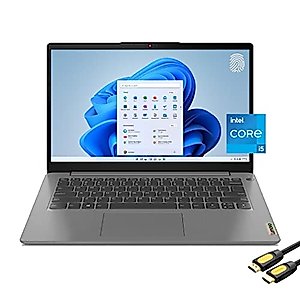 Lenovo IdeaPad 3 14" FHD Laptop, 11th Intel 4-Core i5-1135G7, Intel Iris Xe Graphics, 12GB RAM, 512GB PCIe SSD, USB-C, HDMI, WiFi 6, FP Reader, Webcam, SD Card Reader, SPS HDMI Cable, Grey, Win 11