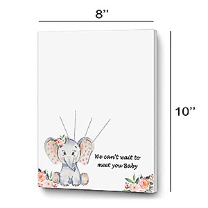 Baby Shower Guest Book Fingerprint Tree Canvas, a Baby Shower Guest Book, Finger Print Guest Book, Gender Reveal Decoration Elephant Theme