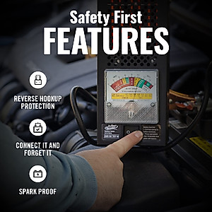 Battery Tender Battery Load Tester 12 Volt at 100 Amps / 6 Volt at 50 Amps Battery Tester - Includes Alligator Clamps - 12V or 6V Battery Health Checker, Check Starter Motor Draw - 026-0020