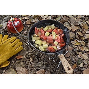 DZRZVD Camp Grill with Foldable Legs-304 Stainless Steel Grill Grate for Gas Stove-Ultralight Campfire Stand-Portable Grill Grid for Backpacking/Camping/Hiking/Picnic/Traveling/Fishing with Carry Bag