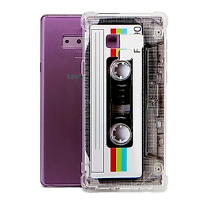 FAteamll Case for Galaxy Note 9,with Reinforced Corners TPU Soft Bumper Retro Cassette Tape Case Compatible with Samsung Galaxy Note 9