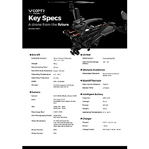 V-COPTR FALCON Bi-Copter Drone Copter UAV Aircraft with 3-Axis Gimbal Camera, 4K Video, upto 50 Min Flight Time, 1/2.3-Inch CMOS Sensor, Obstacle Avoiding, Tilt Rotor Control, Autofollow