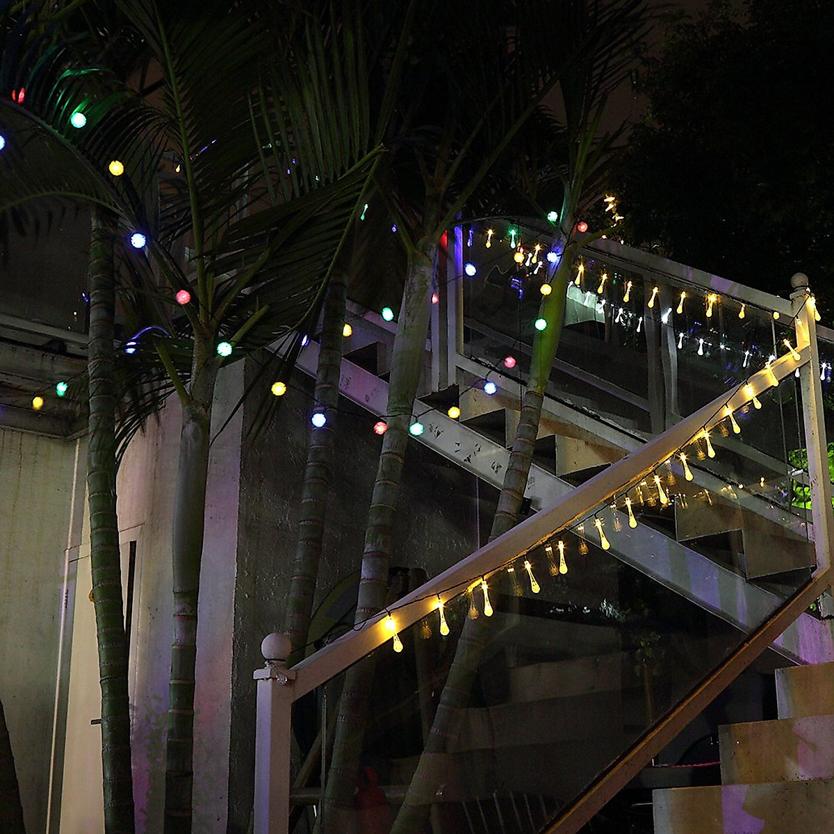 GDEALER Solar Outdoor String Lights 20ft 30 LED White Water Drop Solar String Fairy Waterproof Lights Christmas Lights Solar Powered String Lights for Garden, Patio, Yard, Home Parties (1)