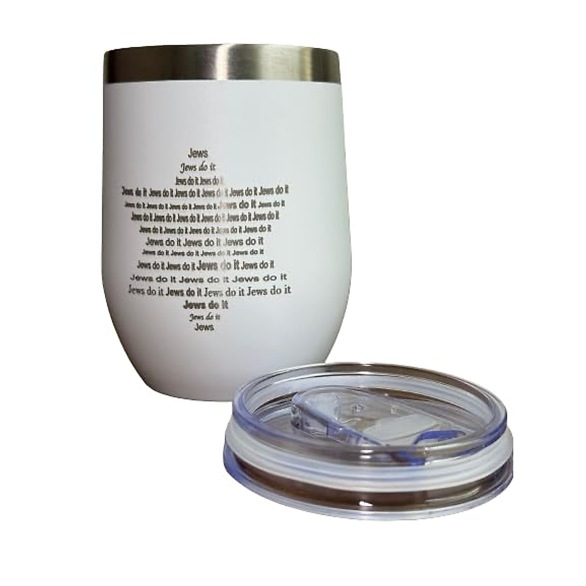 Jews do it Immerse yourself in the artistry of precision laser engraving, showcasing a heartfelt message of support for Israel and the Jewish community tumbler. (White B - Together)