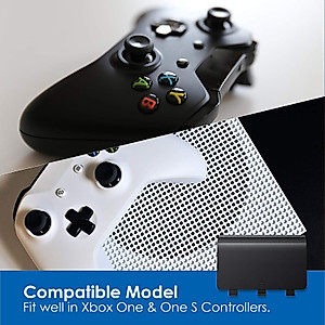 4 Pack Battery Back Cover for Xbox One/One S/One X Controller [NOT for Xbox Series X/S], Avorast Replacement Battery Back Shell Covers Compatible with Xbox One, One S, One X Controllers (Black)