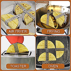Sophico Stainless Steel Taco Shell Stands, Make Crispy Flat-Bottom Tacos Shells Mold for Toaster, Baking, Fryer or Air Frying, Upgrade Your Tacos (Tacos Shells Mold)