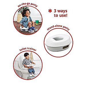 Skip Hop Potty Training Toilet, Go Time 3-in-1 Potty, White/Grey