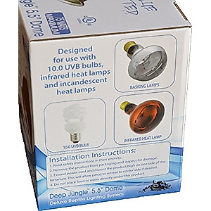 Blue Spotted Deep Jungle 5.5 Inch Dome Lamp Fixture Use The Reptile Lamp Fixture with Heat Emitters, Sunning Heat Lamps, UVB Lamps, to Heat Reptiles, Amphibians, Small Animals, Birds Farm Animals!