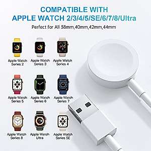 Watch Charger Compatible with Apple Watch Charger, Watch Charger Charging Cable for Watch Series 8/7/6/5/4/3/2 /SE/SE2, Magnetic Fast Charger Cord for iWatch Portable Wireless Charging (3.3ft /1m)