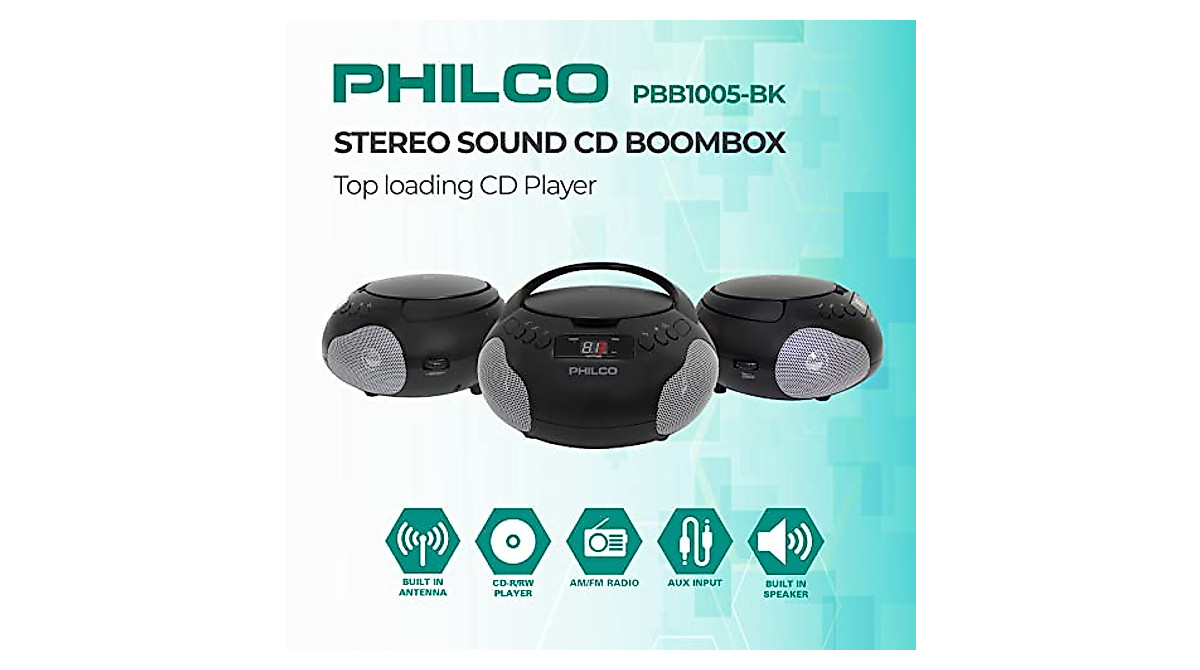 Philco Portable CD Player Boombox - Compact & Versatile