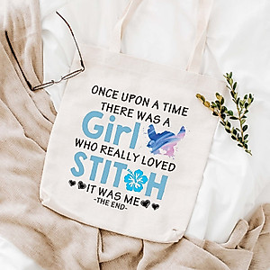 WCGXKO Cartoon Lover Gift There Was A Girl Who Really Loved Cute Themed Tote Bag