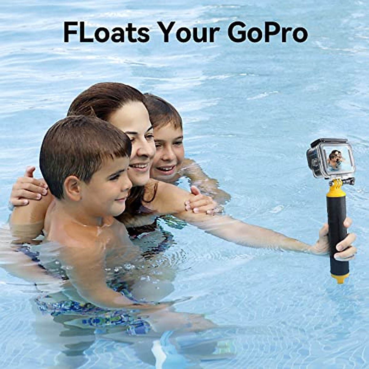 TELESIN Floating Hand Grip for GoPro Hero 11 10 9 8 7+ Series, DJI, Insta360 Most Action Cameras, Underwater Selfie Stick Suitable for Surfing, Snorkeling, Underwater Shooting