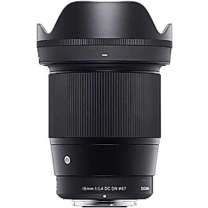 Sigma 16mm f/1.4 DC DN Contemporary Lens for Sony with 64GB Memory SD Card and Accessory Bundle