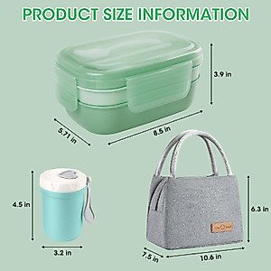 Korlon Bento Lunch Box, Large Capacity Lunch Containers for Adults & Kids, 3 Layers All-in-One Leakproof Kids Bento Box for School, Work with Lunch Bag and Accessories