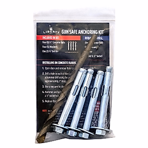 Liberty Safe - Heavy Duty Concrete Gun Safe Anchoring Kit Including Drill Bit