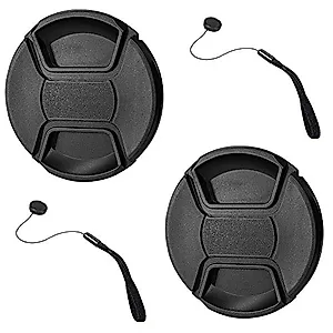 GAOAG 2 Pack 77mm Center Pinch Lens Cap for Nikon Canon Sony Compatible with Canon EF 24-105mm/EF 24-70mm f4L/EF 16-35mm f4L/EF 70-200mm f2.8L,Nikon AF-S Nikkor 24-70mm f2.8G ED/AF-S 16-35mm Lenses