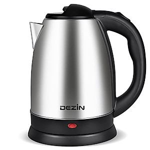 DEZIN Electric Kettle Upgraded, BPA Free 2L Stainless Steel Tea Kettle, Fast Boil Water Warmer with Auto Shut Off and Boil Dry Protection Tech for Coffee, Tea, Beverages