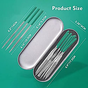 Millousong Hand File Set,Diamond Needle Files 6.3' /10 Shapes for Metal,Plastic,Wood,3D Printer Basic Suite for home and office with box
