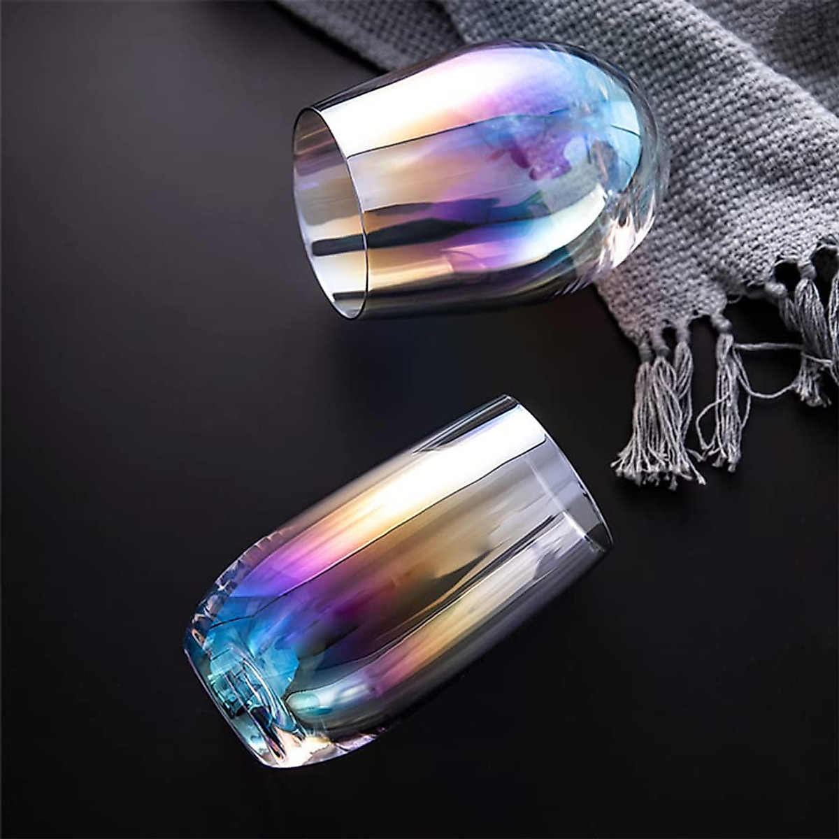 LamChyar Drinking Glasses, Iridescent Highball and Water Glasses, for Water, Juice, Beverage(4 Pcs)