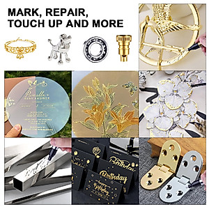 Artugn 6Pcs Oil-based Chrome Mirror Markers - Silver & Gold Permanent Metallic Markers for Model Painting, DIY Projects - Waterproof, Reflective Gloss Pens