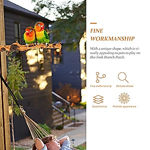 PATKAW Natural Wood Parrot Perch 2pcs Bird Wood Stand Branches Bird Cage Hanging Perch Bird Wooden Chew Toy for Pet Bird Cage Hammock Climbing Toy