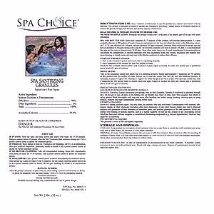 Spa Choice 472-3-3031 Sanitizing Granules Hot Tub Chlorine 2-Pounds, 1-Pack