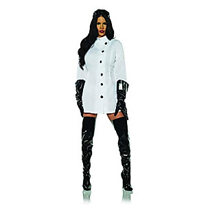 Weird Science Lab Coat Women's Long Sleeve Button Front Mini Dress Costume