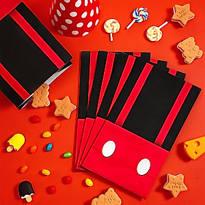 Tenare 28 Pieces Mouse Party Paper Bags, Birthday Treat Candy Goody Favor Bags Present Paper Bags for Mouse Theme Birthday Party Supplies