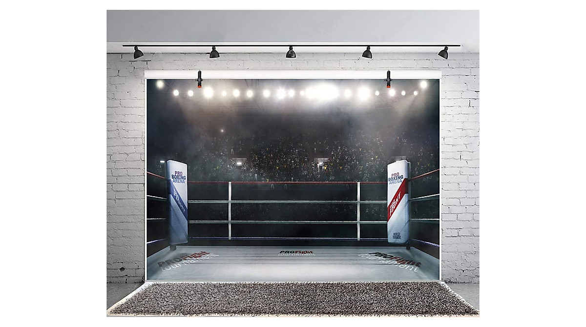 LFEEY 10x7ft Boxing Ring Backdrops for Photography & Parties