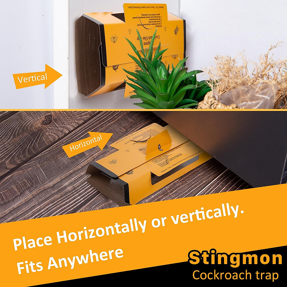 18 Pack Roach Traps Indoor Roach Killer Indoor Infestation, Cockroach Killer Indoor Home Cockroach Trap Sticky Traps for Insects