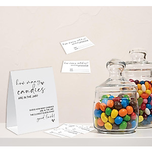 Minimalist Guess How Many Candies Game (1 Standing Sign + 50 Guess Cards),Candy Guessing Game, Baby Shower Game, Minimalist Bridal Shower Game, Baby Shower Ideas-GHMC10