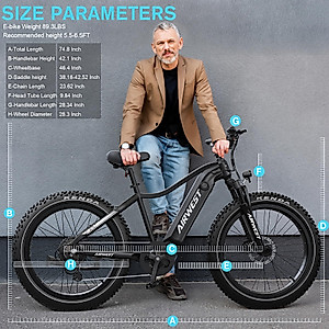 airwest Electric Bike, 750W Bafang Motor 28MPH Ebikes for Adult, 26" Fat Tire Electric Bicycle with Removable 48V 15Ah LG Battery & Fast Charger, Shimano 7-Speed, Lockout Fork Electric Mountain Bike