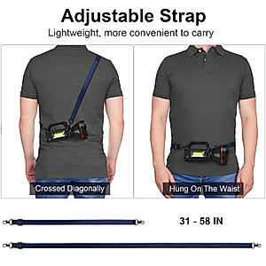 Rechargeable Spotlight Flashlight, High Lumens Handheld Spotlight,LED Searchlight with Shoulder Strap and USB Output for During Hurricane,Emergency, Storms, Outages,Hunting, Hiking, Camping(Black1)