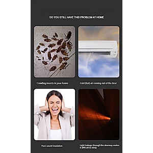 Door Draft Stopper 37 Inch Adjustable Door Bottom Stopper Dust-Proof, Draft-Proof, Water-Proof, Winter-Proof, Block Light, Block Noise (Black)